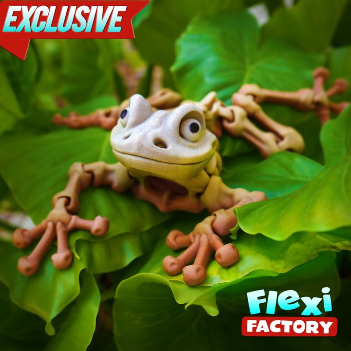 3D Printable Exclusive: Flexi Factory Skeleton Frog by Flexi Factory